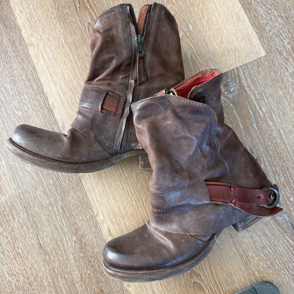 A.S.98 | Shoes | As98 Brown Combat Moto Boots Size 37 | Poshmark